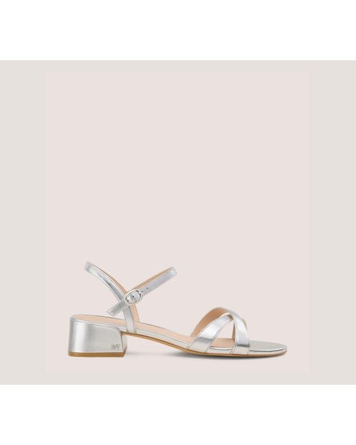 Stuart Weitzman Dani 35 Block Sandal in Natural | Lyst