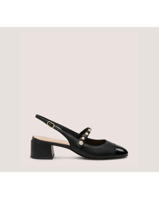 Stuart Weitzman Ari Pearl Mary Jane Slingback 45 in Black | Lyst