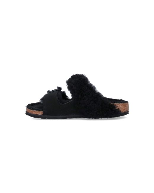 Birkenstock 'arizona Teddy Split' Sandals in Black | Lyst