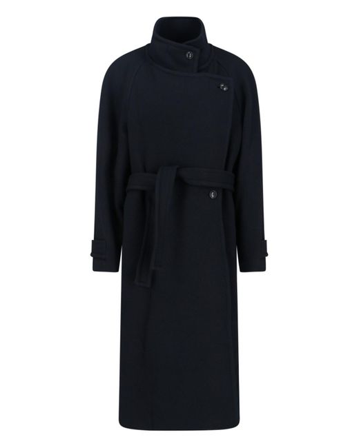 Low Classic Wool Twill Coat in Blue | Lyst UK