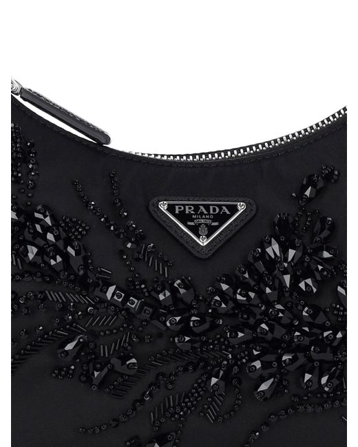 Prada Re-Edition 2005' Rhinestone Crossbody Bag in Black | Lyst