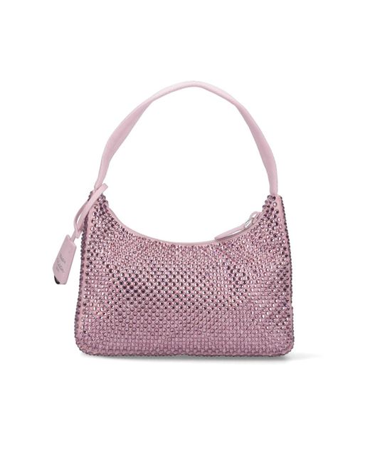 Prada Rhinestone Mini Bag in Pink | Lyst