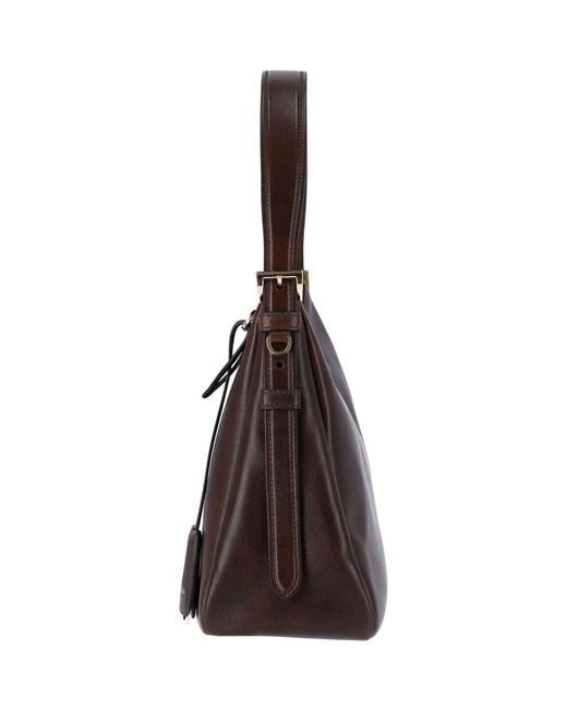 Prada Shoulder Bag Logo in Brown | Lyst UK