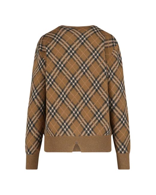Burberry Classic 'check' Sweater in Brown | Lyst