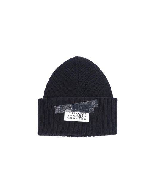 MM6 by Maison Martin Margiela 'Numeric' Beanie in Blue for Men | Lyst UK