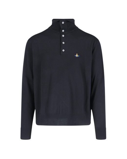 Vivienne Westwood "alex" Logo Turtleneck Sweater in Blue for Men | Lyst UK