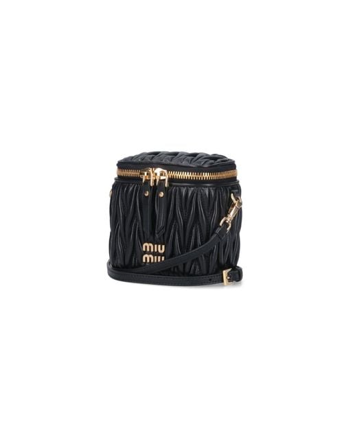 Miu Miu Micro Logo Bag in Black | Lyst