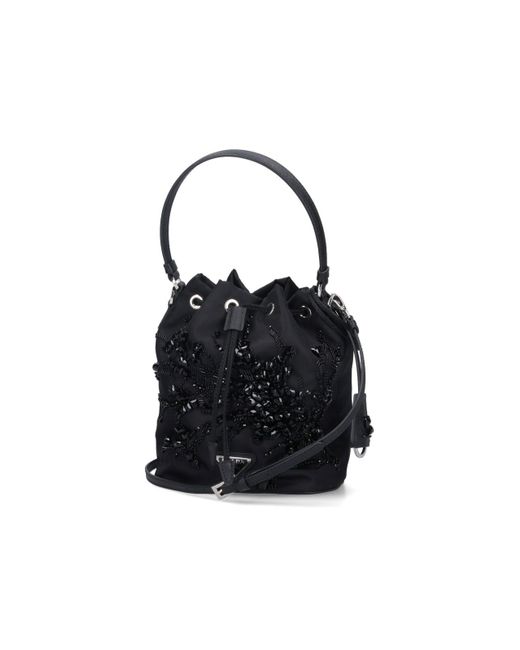 Prada Rhinestone Mini Bag in Black | Lyst