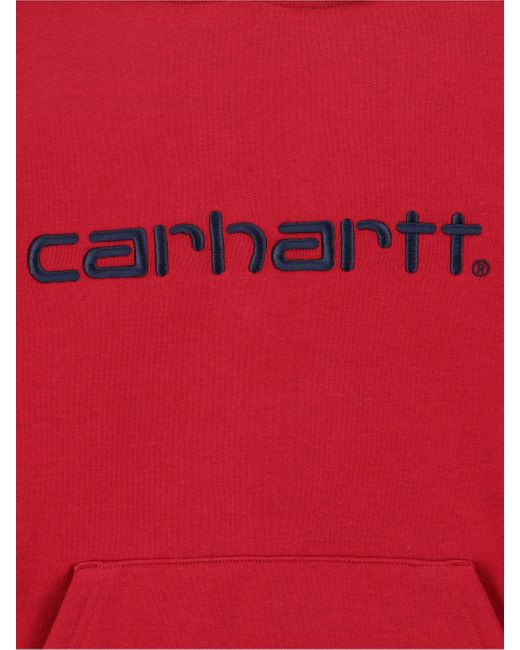 Carhartt Logo Hoodie in Red for Men | Lyst UK