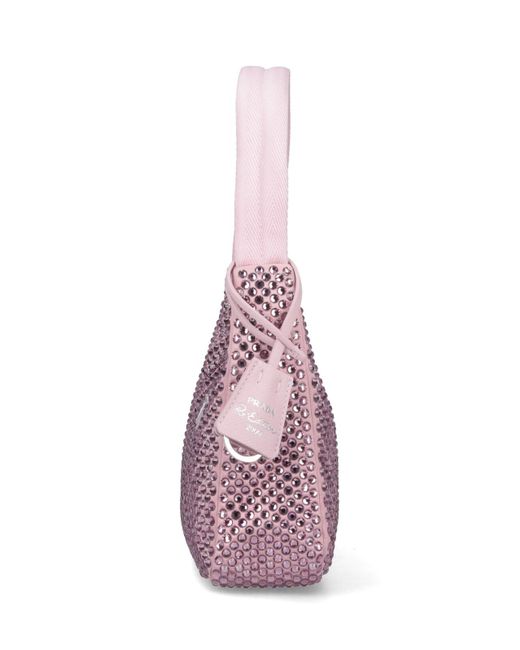 Prada Rhinestone Mini Bag in Pink | Lyst