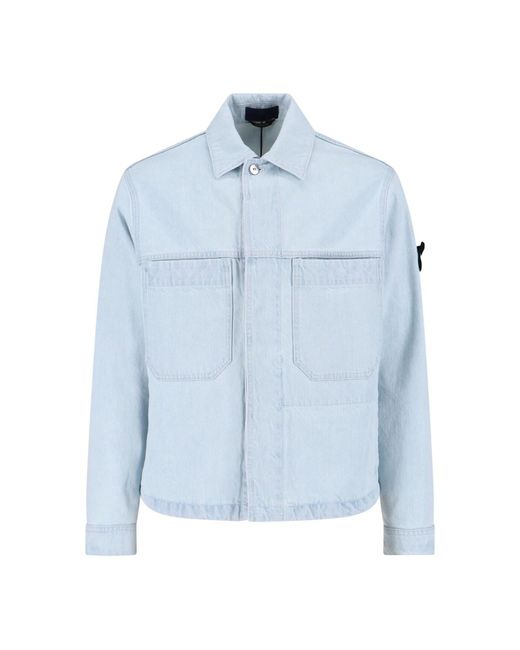 Stone Island Ultra Bleached' Denim Jacket in Blue for Men | Lyst UK