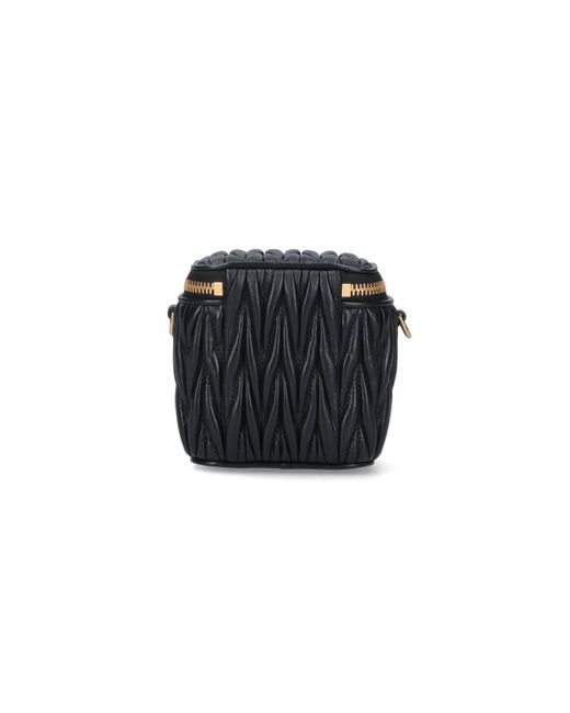 Miu Miu Micro Logo Bag in Black | Lyst