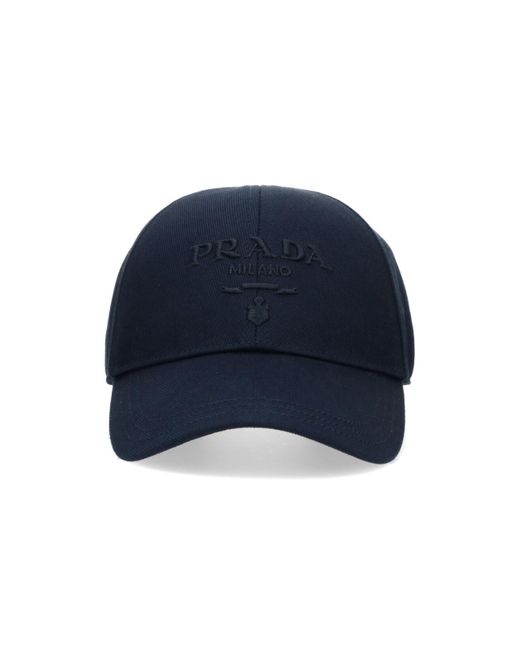 Prada Logo Baseball Cap in Blue for Men | Lyst UK