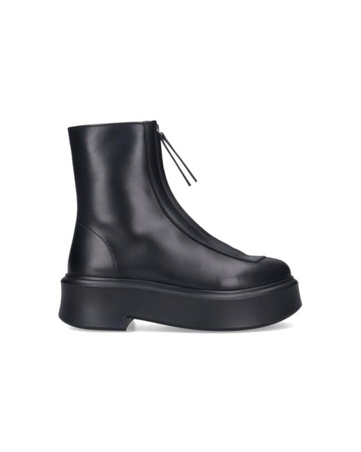 The Row 'zipped Boot I' Ankle Boots in Black | Lyst
