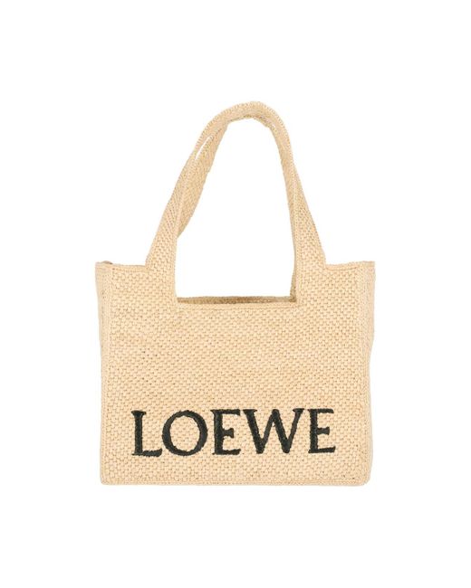 Loewe Logo Medium Tote Bag in White | Lyst