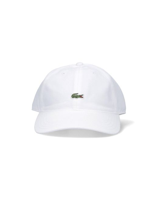 Lacoste Logo Baseball Cap in White for Men | Lyst UK