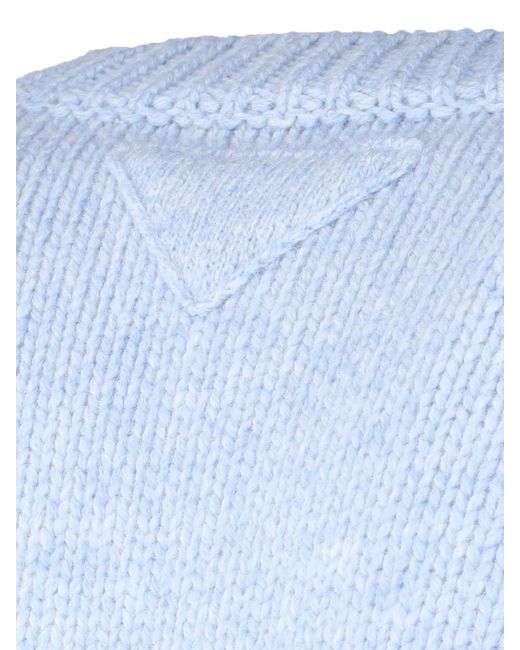 Prada Shetland V-neck Sweater in Blue for Men | Lyst Prada Shetland V-neck Sweater in Blue for Men | Lyst