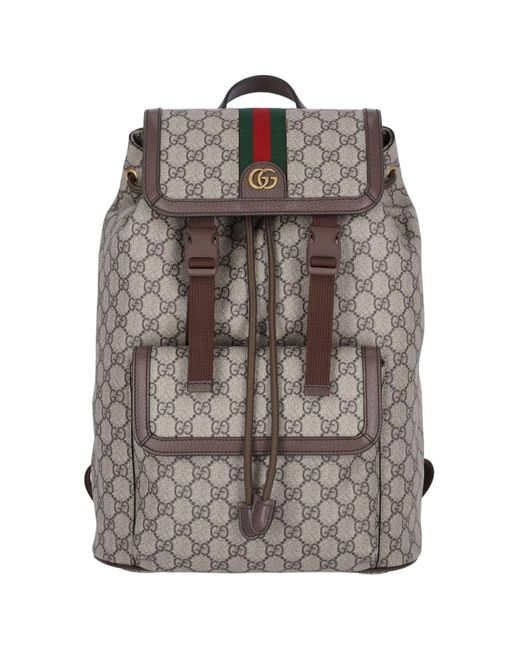Gucci Small Backpack "ophidia" in Gray for Men | Lyst