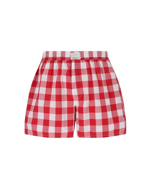 ERL Logo Check Boxers in Red for Men | Lyst