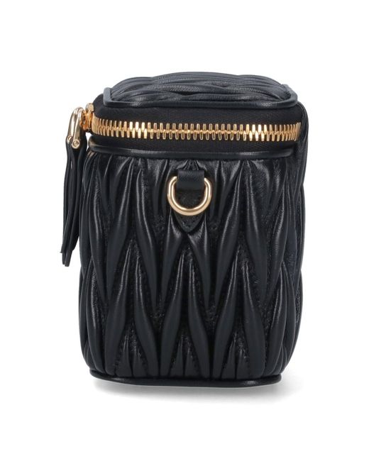 Miu Miu Micro Logo Bag in Black | Lyst