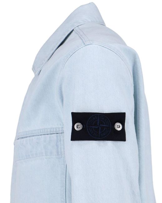 Stone Island Ultra Bleached' Denim Jacket in Blue for Men | Lyst UK