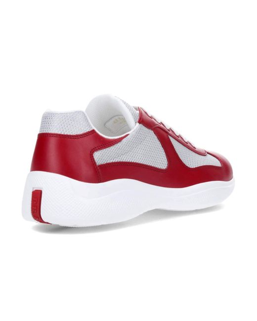 Prada 'america's Cup' Sneakers in Red for Men | Lyst