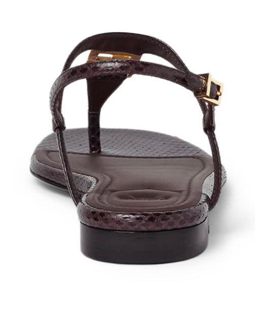 Fendi Ffold Flip Flops in Brown | Lyst UK