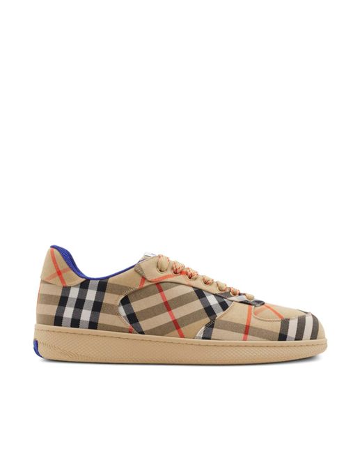 Burberry Checked Box Sneakers in Brown for Men | Lyst