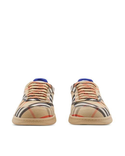 Burberry Checked Box Sneakers in Brown for Men | Lyst