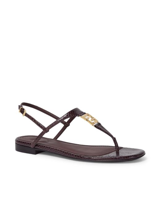 Fendi Ffold Flip Flops in Brown | Lyst UK