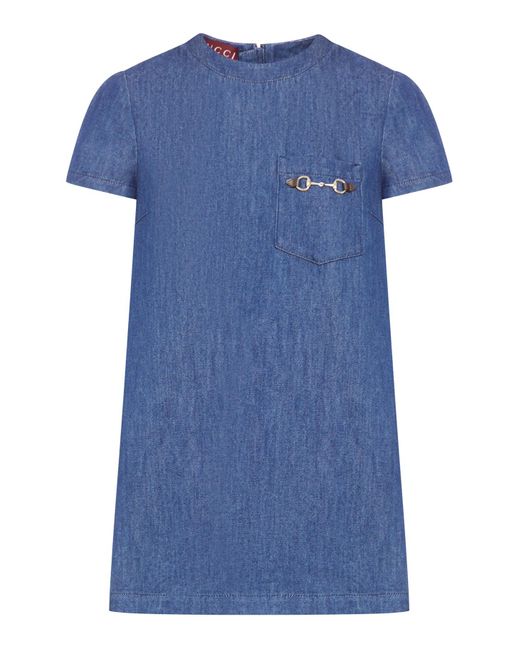 Gucci Denim Top With Clamp in Blue | Lyst