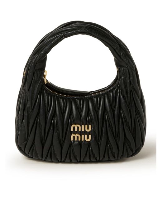 Miu Miu Wander Hobo Bag in Black | Lyst