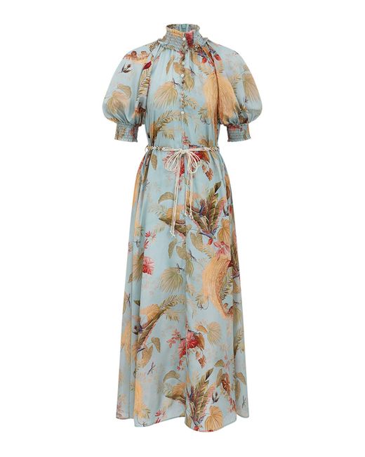 Zimmermann Long Dress With Floral Print | Lyst