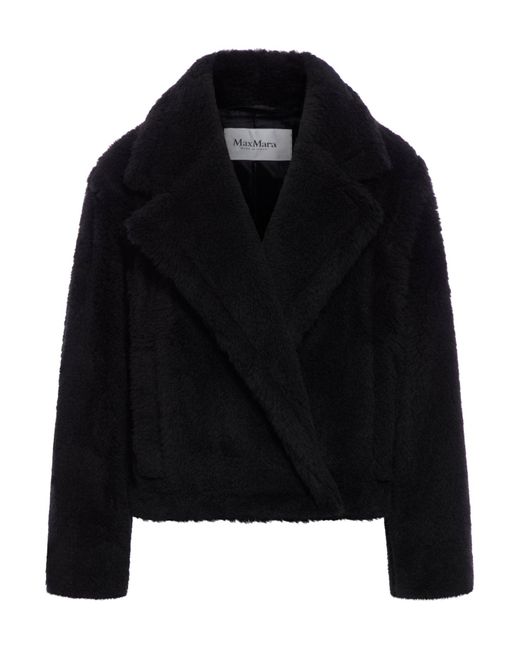 Max Mara Teddy Bear Icon Crop Coat in Black | Lyst