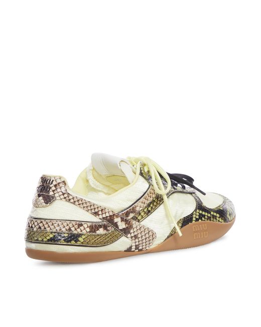 Miu Miu Python-Effect Sneaker | Lyst
