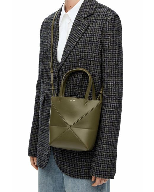 Loewe Puzzle Fold Tote Mini Bag in Green | Lyst