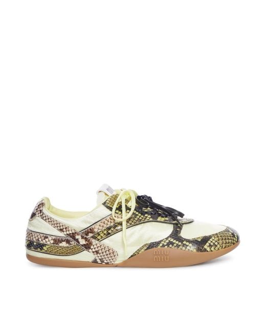 Miu Miu Python-Effect Sneaker | Lyst