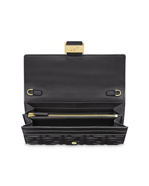 Fendi Baguette Continetal Wallet in Black | Lyst UK