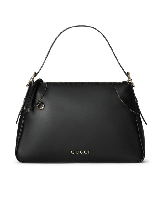 Gucci Gg Emblem Shoulder Bag Large Size in Black | Lyst