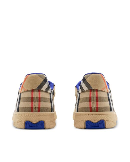 Burberry Checked Box Sneakers in Brown for Men | Lyst