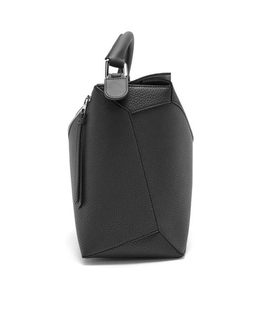 Loewe Large Puzzle Bag In Grained Calfskin in Black for Men | Lyst