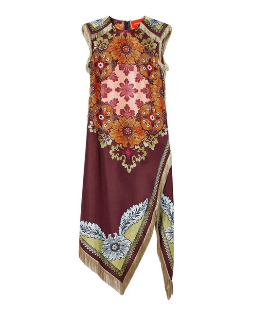 La DoubleJ Silk Scarf Dress in Red | Lyst UK