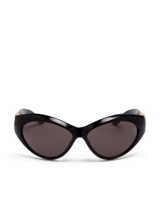 Gucci Cat Eye Sunglasses in Black | Lyst UK
