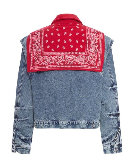 PDF CHANNEL Denim Cape Jacket With Bandana Effect in Blue for Men | Lyst UK