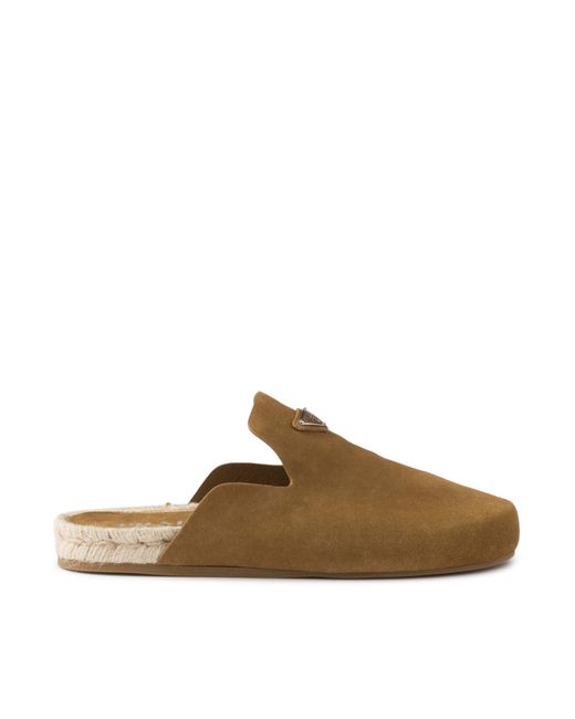 Prada Suede Clogs in Brown for Men | Lyst