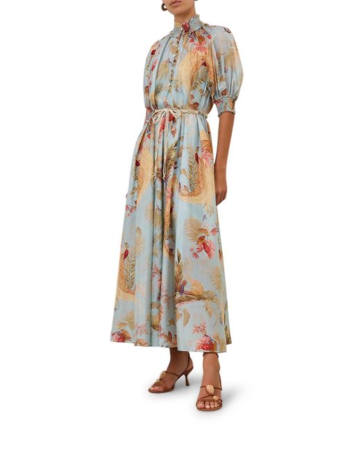 Zimmermann Long Dress With Floral Print | Lyst