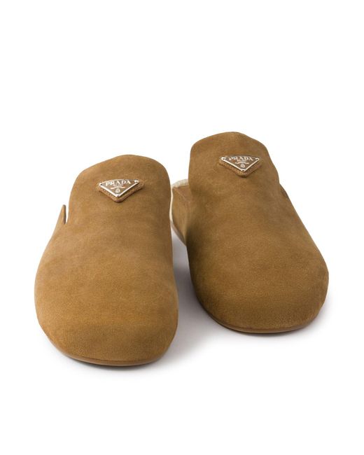 Prada Suede Clogs in Brown for Men | Lyst
