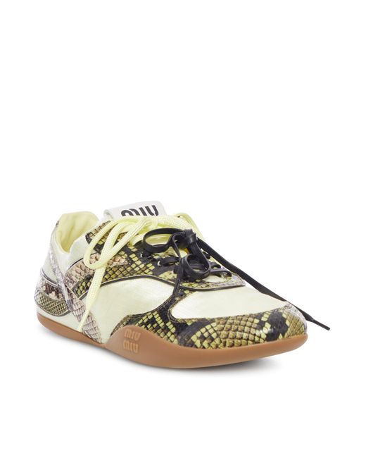 Miu Miu Python-Effect Sneaker | Lyst