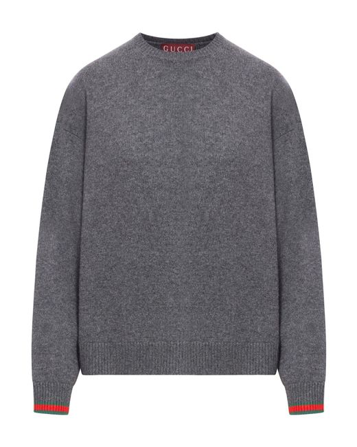 Gucci Wool And Cashmere Sweater in Gray | Lyst