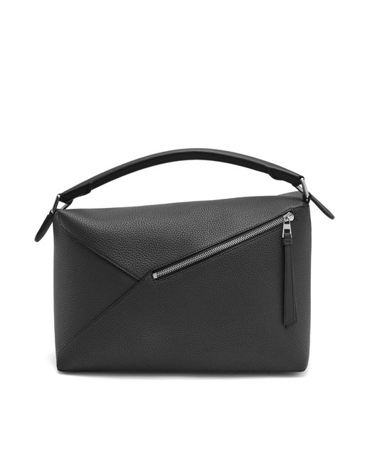 Loewe Large Puzzle Bag In Grained Calfskin in Black for Men | Lyst